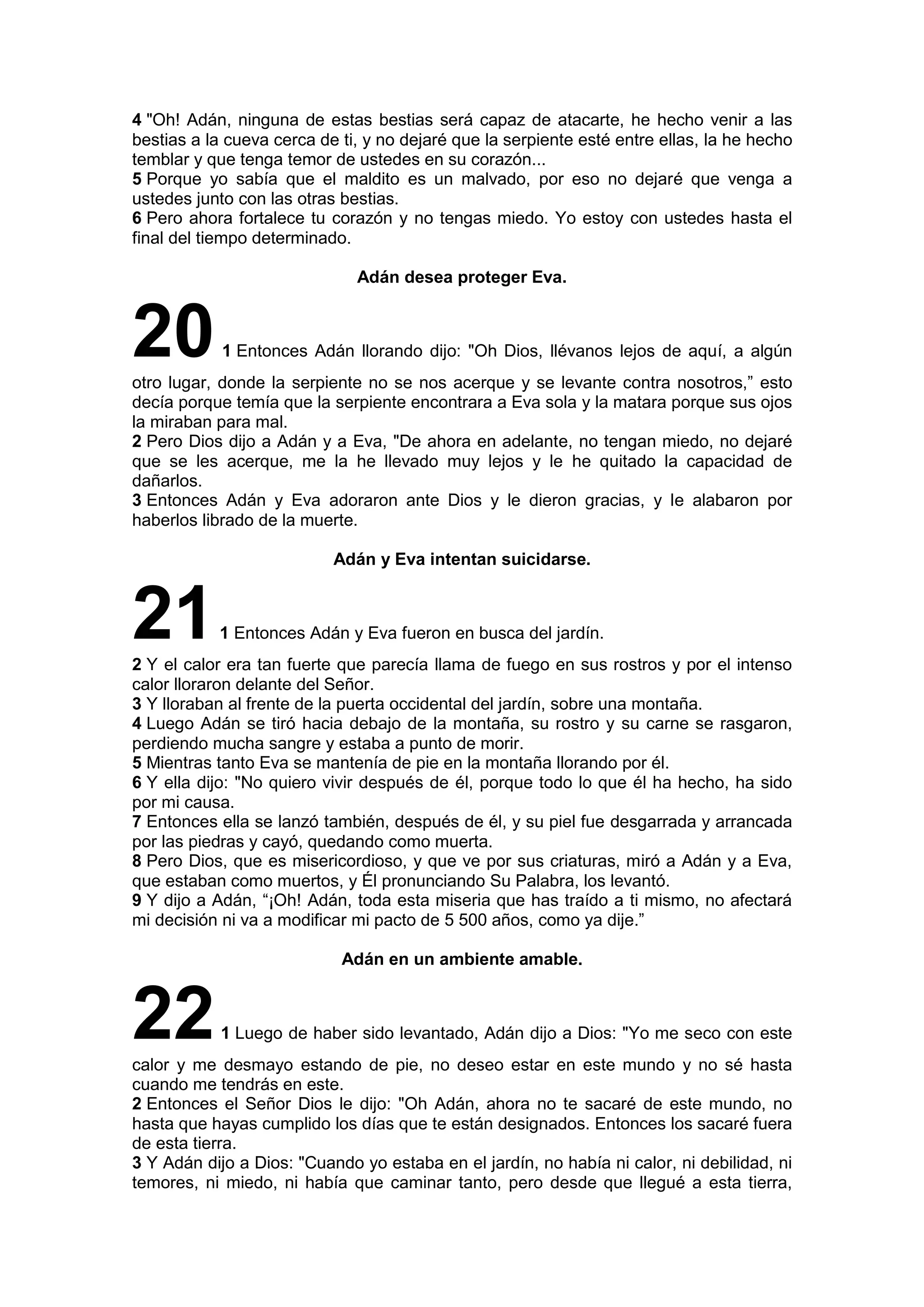 Primer libro de la vida de Adán y Eva | PDF