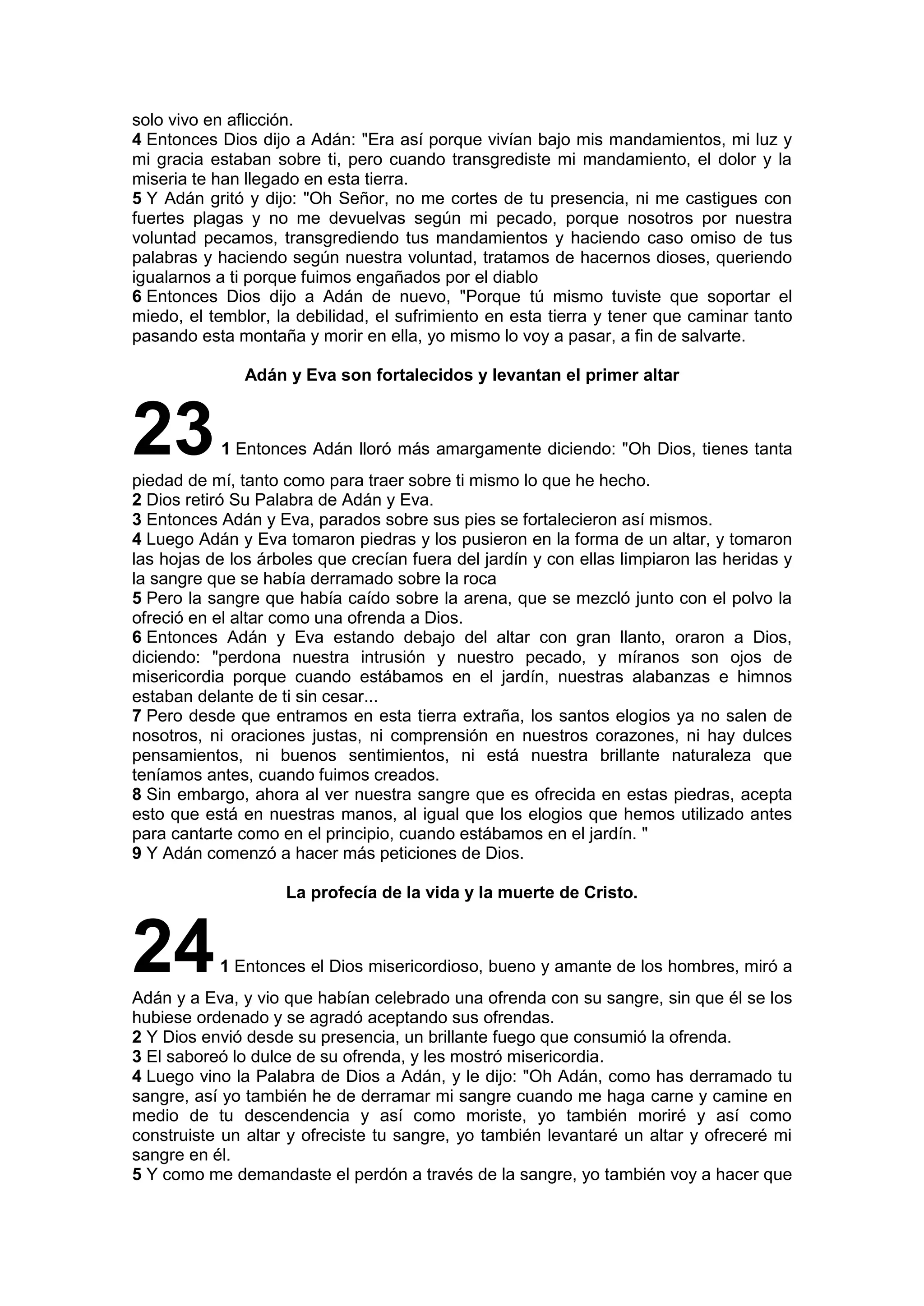 Primer libro de la vida de Adán y Eva | PDF