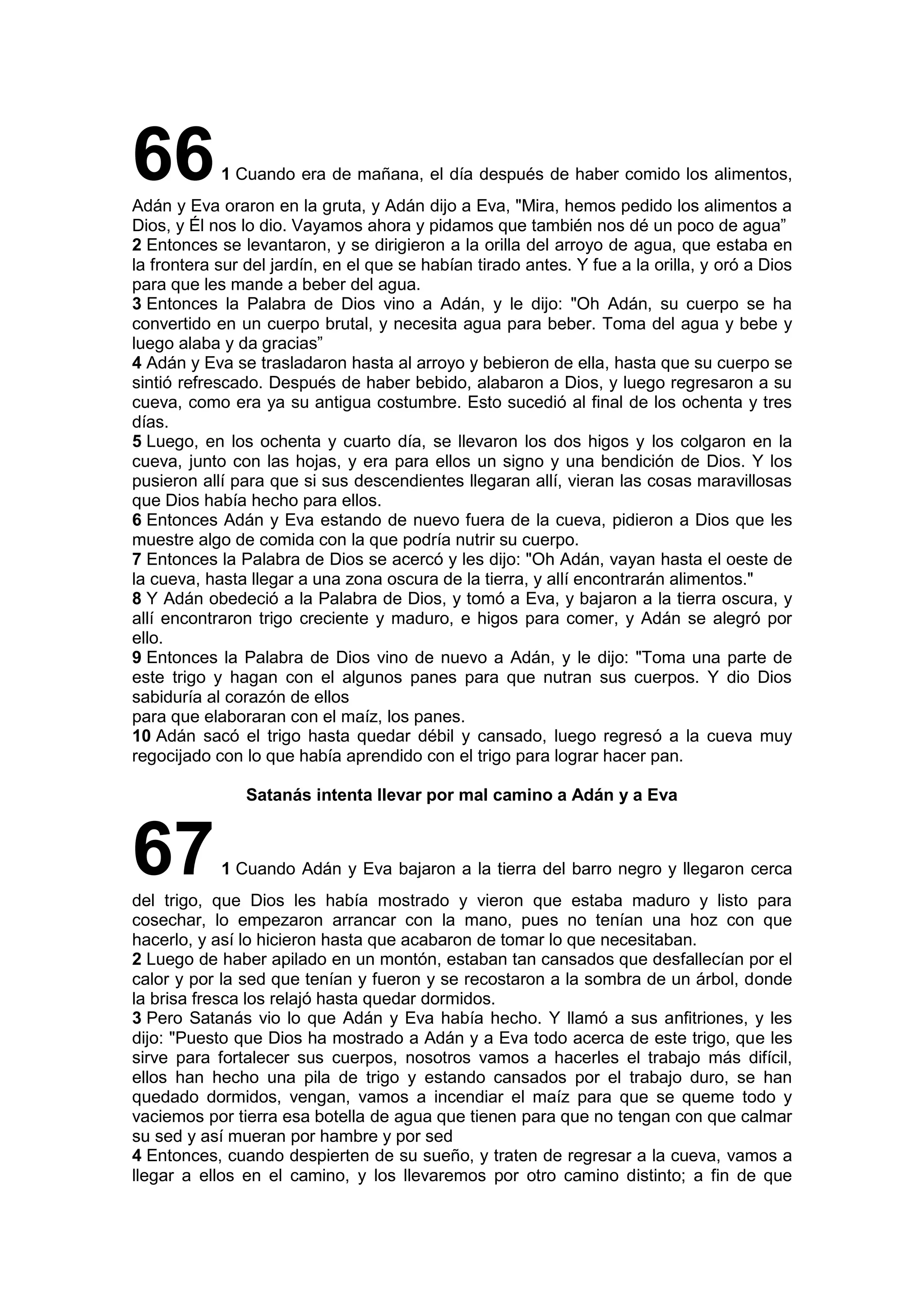 Primer libro de la vida de Adán y Eva | PDF