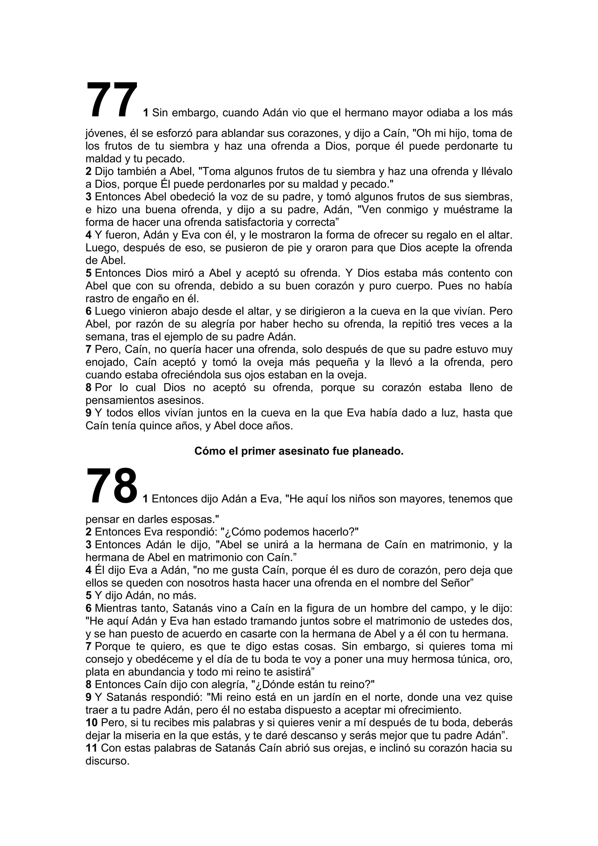 Primer libro de la vida de Adán y Eva | PDF