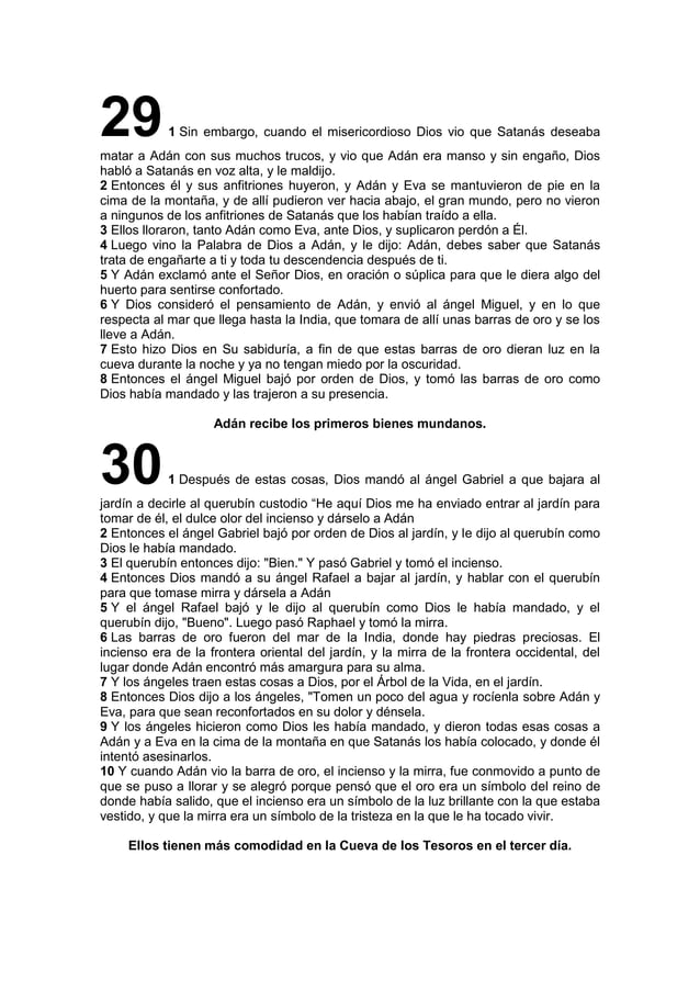 Primer libro de la vida de Adán y Eva | PDF