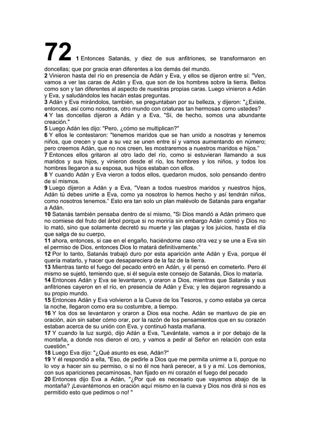 Primer libro de la vida de Adán y Eva | PDF