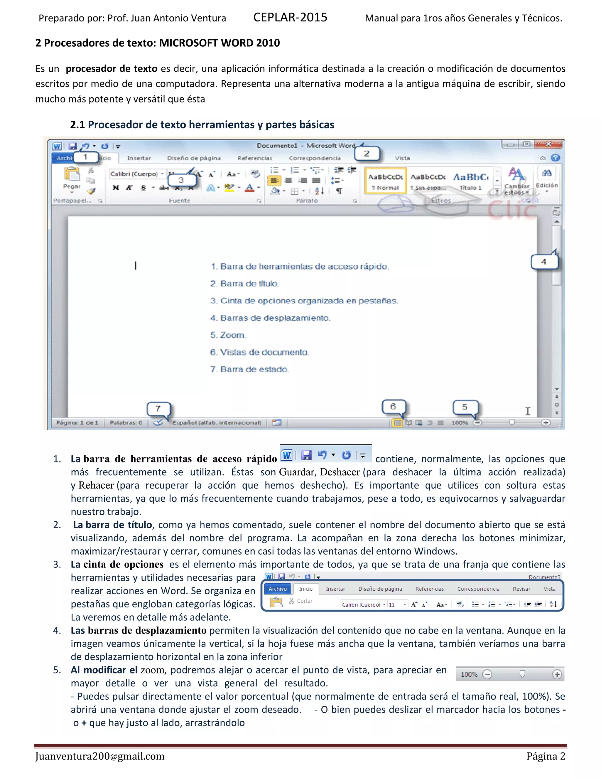 1ros Años - Primer manual de word 2010 básico | PDF