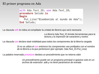 Aprendiendo a programar en Ada | PDF