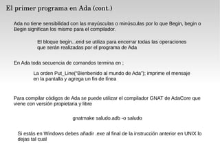 Aprendiendo a programar en Ada | PDF