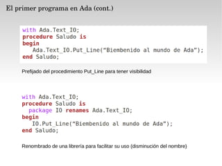 Aprendiendo a programar en Ada | PDF