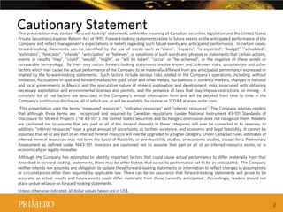 Primero november corporate presentation v2 | PPT