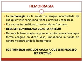 Primeros Auxilios Sangrado Arterial