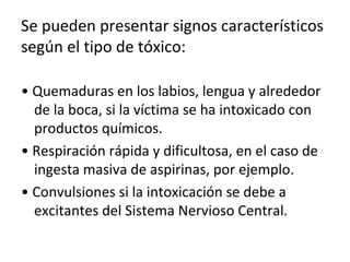 Primeros auxilios tema 8. intoxicaciones | PPT