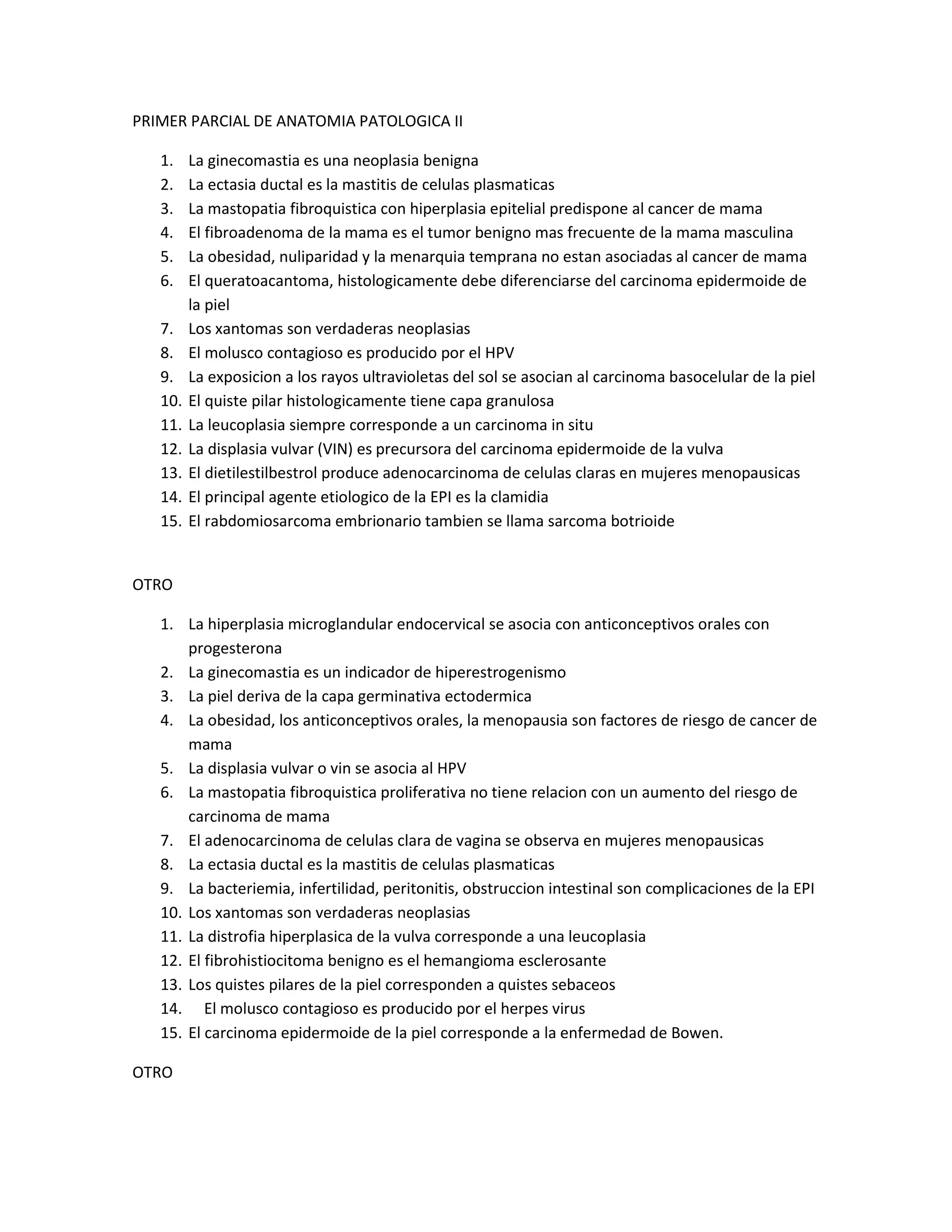 Primer parcial de anatomia patologica ii | DOCX