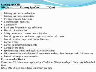 Primery eye care 1,2 | PPTX