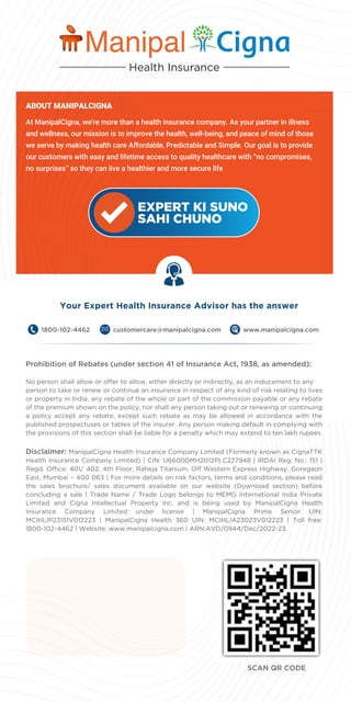 ManipalCigna Prime Senior: Enhanced Health Insurance Coverage for ...