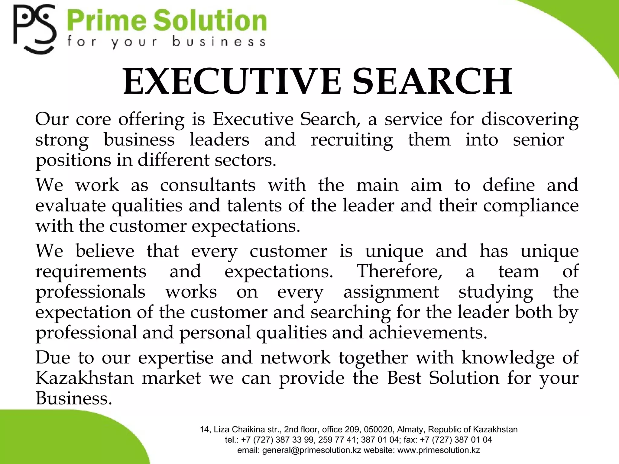 Prime Solution Corporate Presentation Eng | PPT