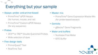 PrimeTime® qPCR products for gene expression | PDF | Genetics | Science