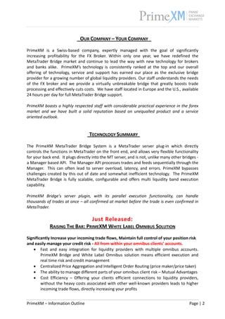 Prime XM Information Outline July 2011 | PDF