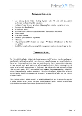 Prime XM Information Outline July 2011 | PDF