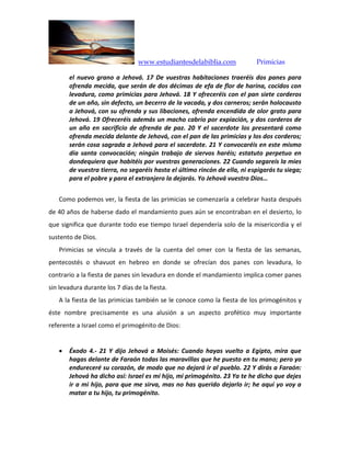 4.- La fiesta de las primicias y la cuenta del omer | PDF