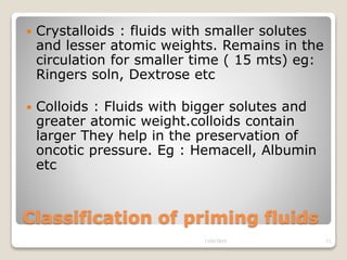 Priming fluid and hemodilution | PPTX
