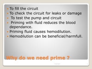 Priming fluid and hemodilution | PPTX