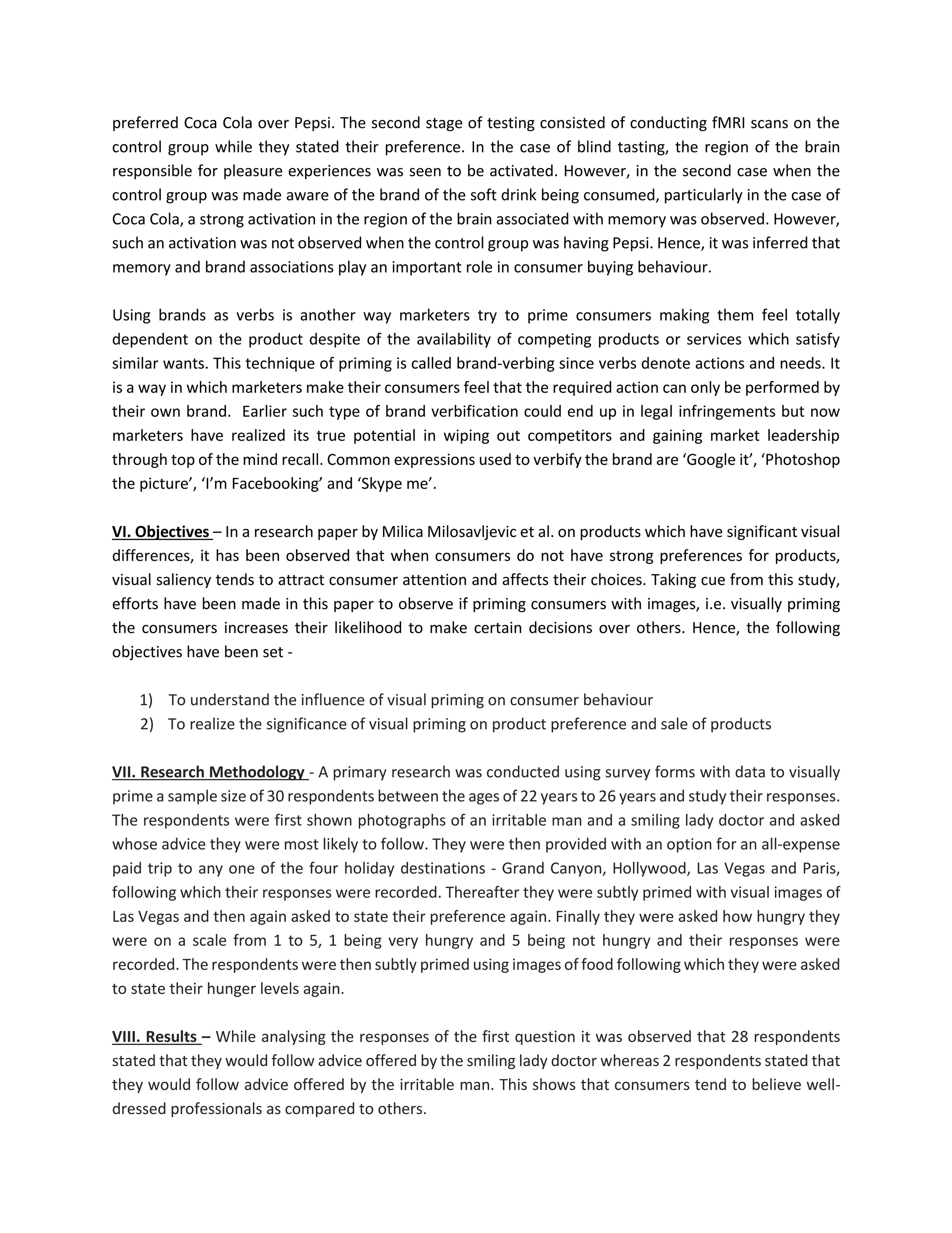 Use of Priming in Marketing | PDF