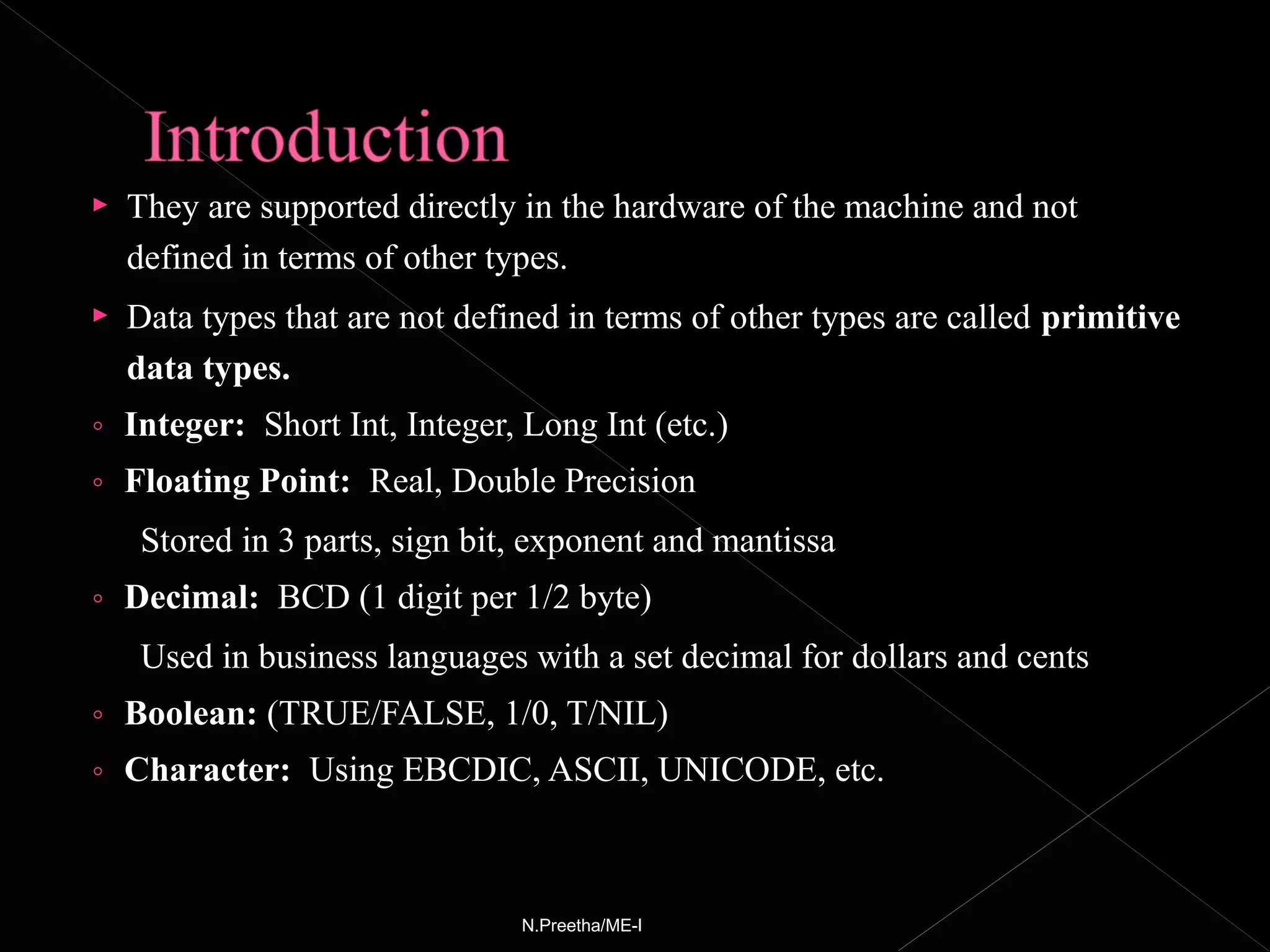 Primitive data types | PPT