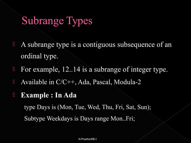 Primitive data types | PPT | Programming Languages | Computing