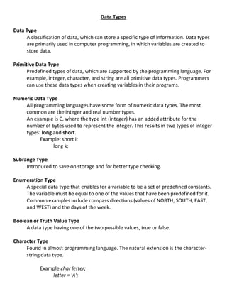 Primitive data types | DOCX