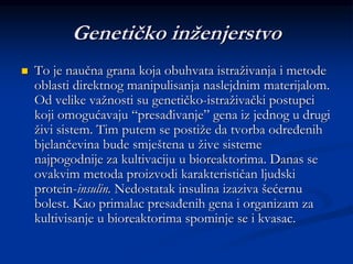 Primjena genetike | PPT