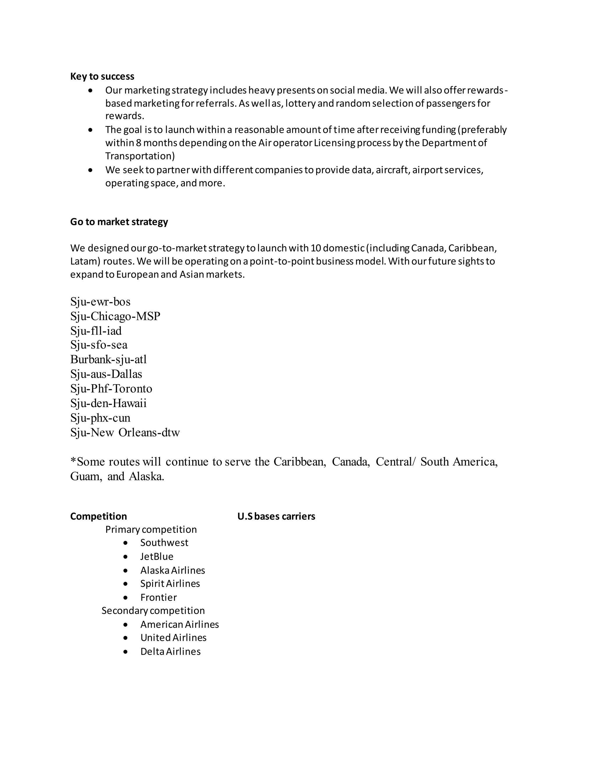 Airline Startup Proposal | DOC