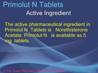 Primolut N Tablets for Treatment of Menstrual Problems | ODP