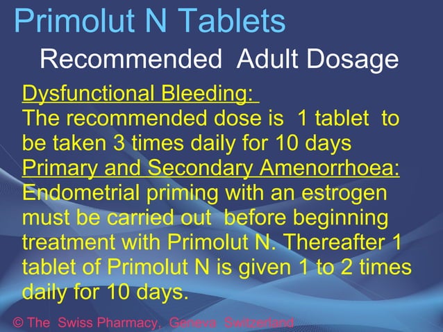 Primolut N Tablets for Treatment of Menstrual Problems | ODP ...