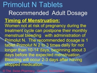 Primolut N Tablets for Treatment of Menstrual Problems | ODP