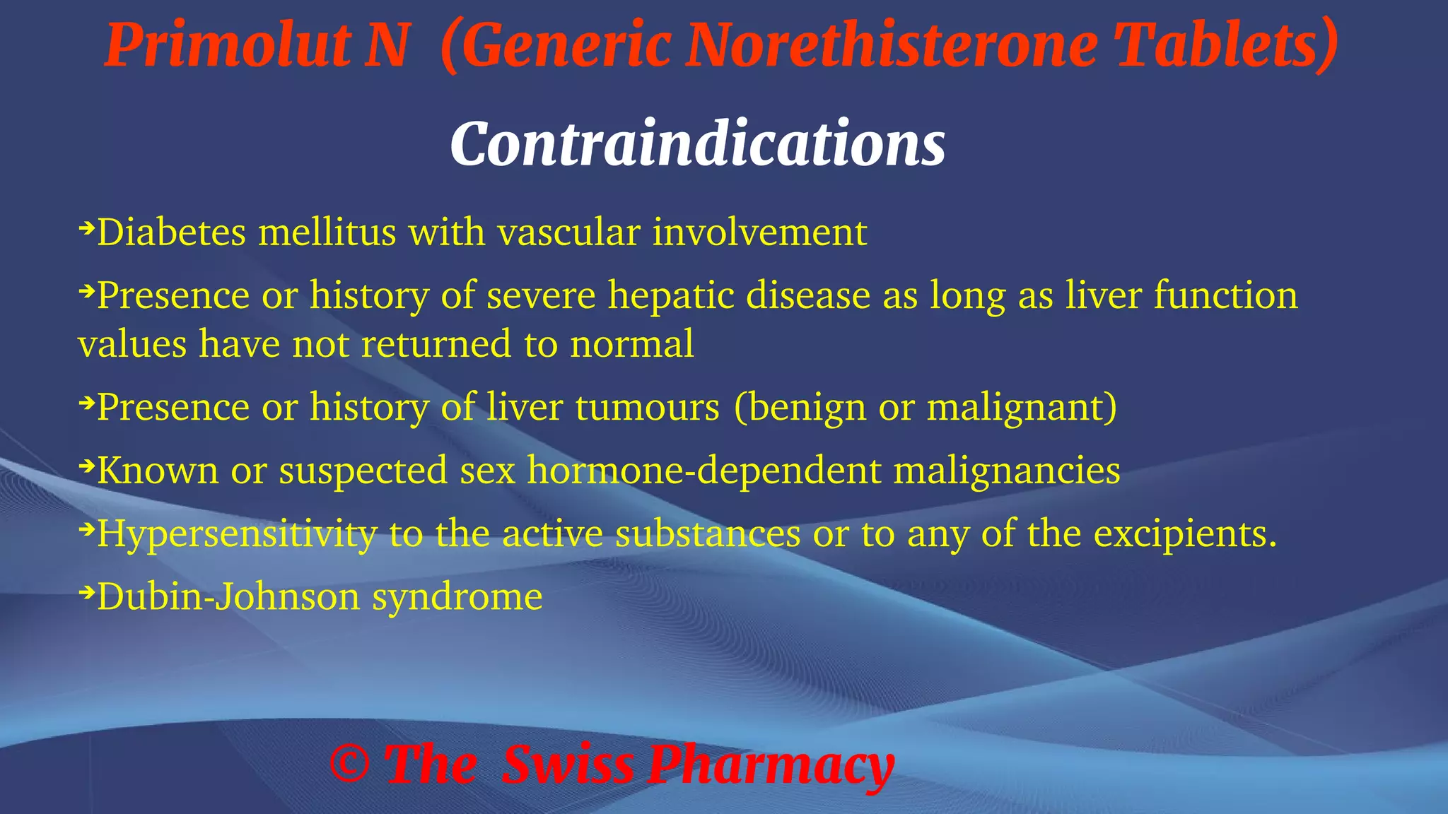 Primolut N (Generic Norethisterone Tablets) | PDF