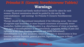 Primolut N (Generic Norethisterone Tablets) | PDF