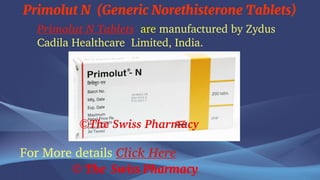 Primolut N (Generic Norethisterone Tablets) | PDF