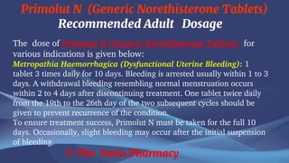 Primolut N (Generic Norethisterone Tablets) | PDF