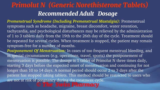 Primolut N (Generic Norethisterone Tablets) | PDF | Pregnancy ...