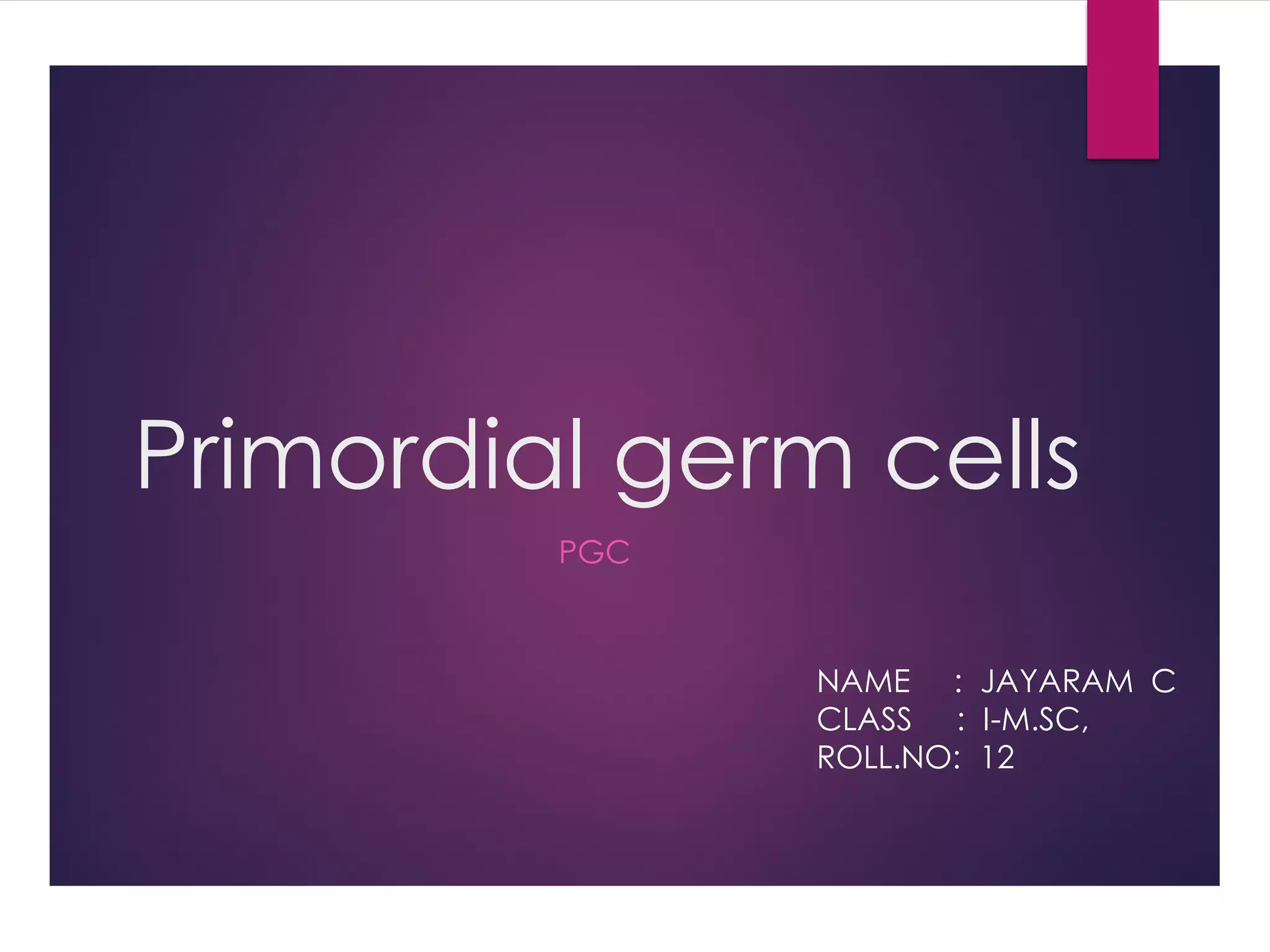 Primordial germ cells pdf | PPT