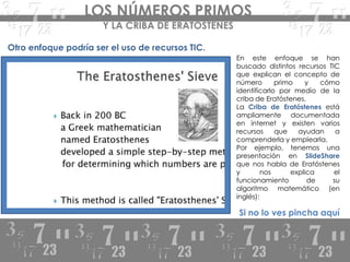 Los Números Primos y la Criba de Eratóstenes | PPTX
