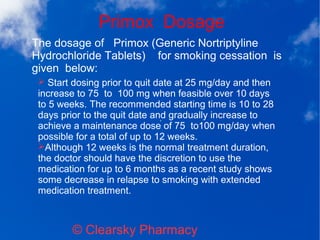 Primox (Generic Nortriptyline Hydrochloride Tablets) | PPT