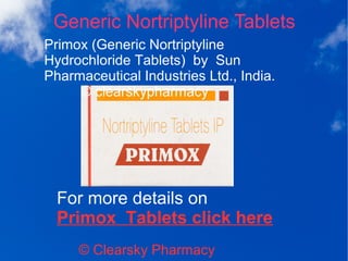 Primox (Generic Nortriptyline Hydrochloride Tablets) | PPT