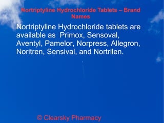 Primox (Generic Nortriptyline Hydrochloride Tablets) | PPT | Free Download