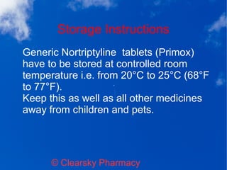 Primox (Generic Nortriptyline Hydrochloride Tablets) | PPT
