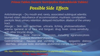 Primox Tablets (Generic Nortriptyline Hydrochloride Tablets) | PDF