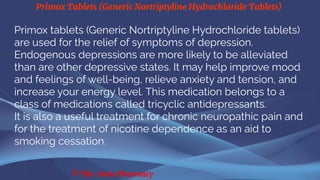 Primox Tablets (Generic Nortriptyline Hydrochloride Tablets) | PDF
