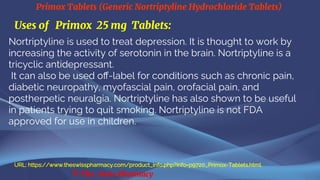 Primox Tablets (Generic Nortriptyline Hydrochloride Tablets) | PDF