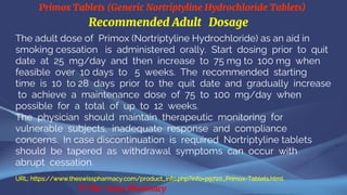 Primox Tablets (Generic Nortriptyline Hydrochloride Tablets) | PDF