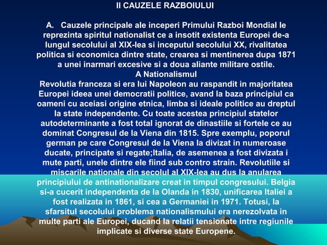 Primul razboi mondial | PPT