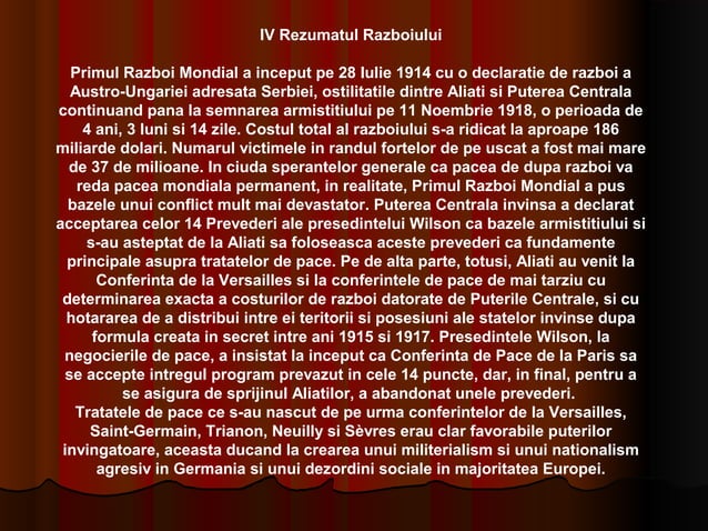 Primul razboi mondial | PPT