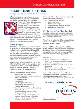 PRIMUS SHARED HOSTING | PDF